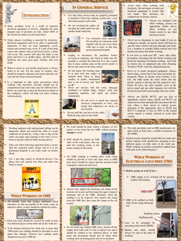 Electrical Safety at Work Place - Pamphlet - Draft | PDF | Electrical ...