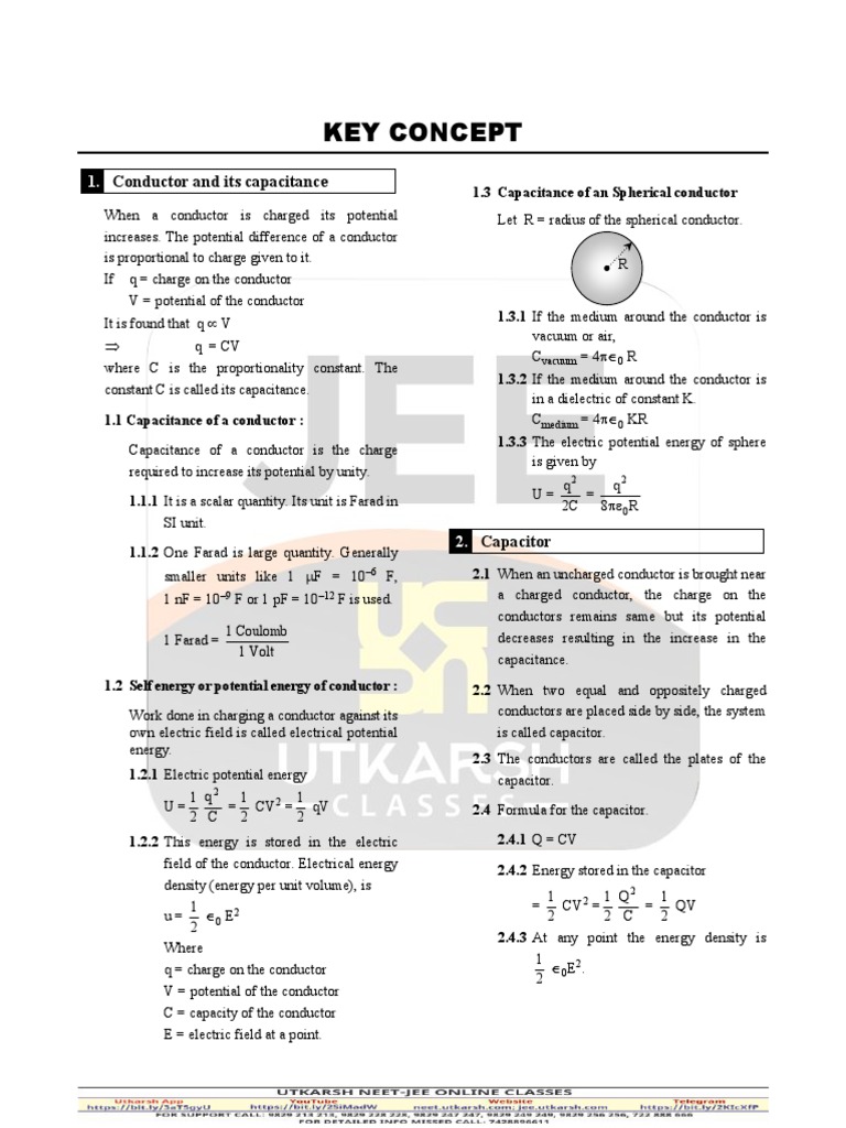 e-BookCapacitance JEE English-Min | PDF | Capacitor | Capacitance