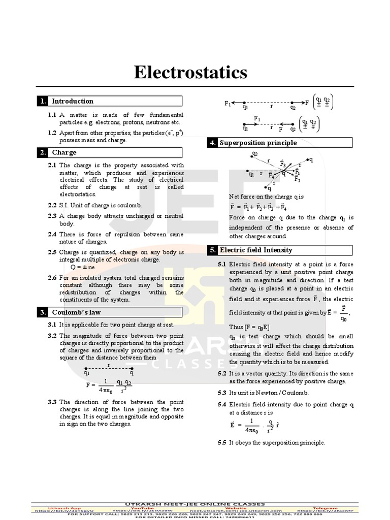 e-BookJEE English Electrostatics | PDF | Electric Field | Electric Charge