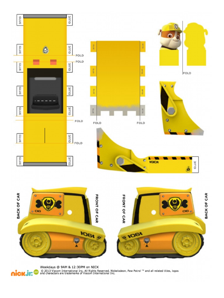 Rubble+Paper+Vehicle+Toy+Templates+ +Nick+Jr.+ +Made+by+Jaz | PDF