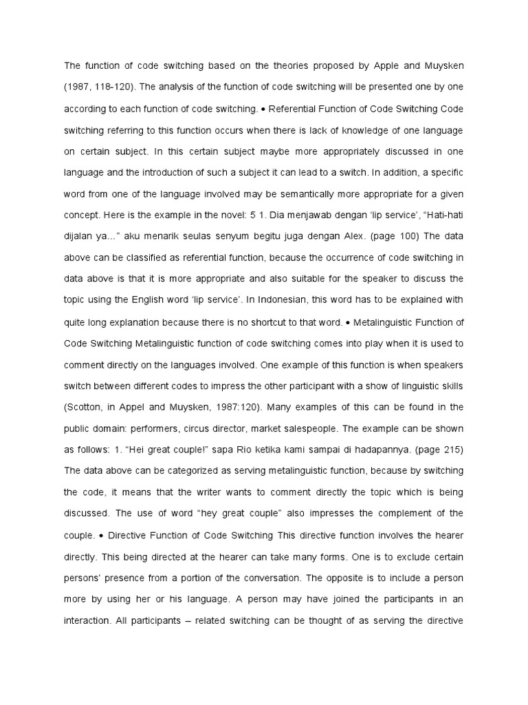 Teori Apple and Muysken (1987) | PDF | Cognition | Cognitive Science