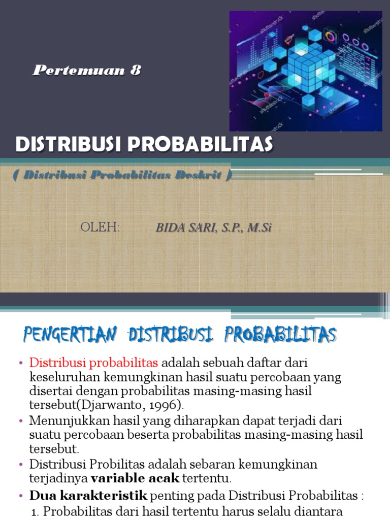 103 20220110180919 Pertemuan 8 Distribusi Probabilitas Diskrit | PDF