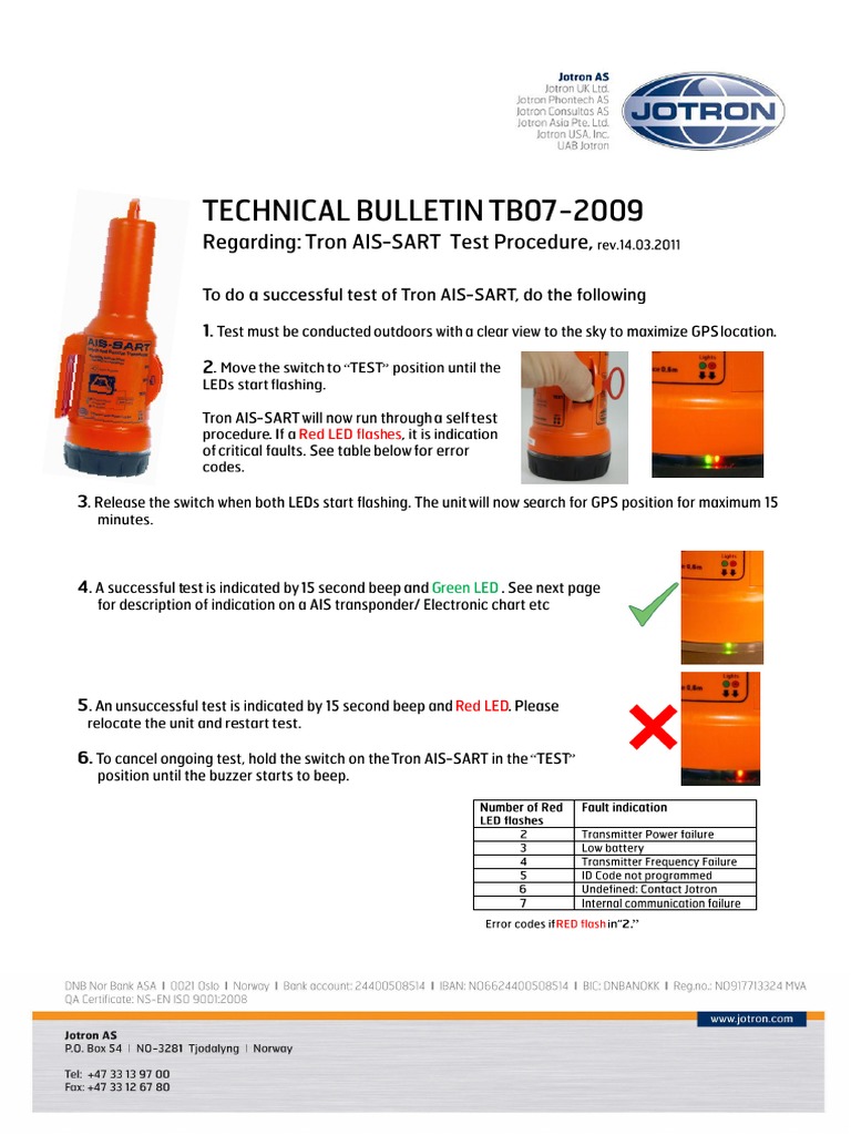 TB07 2009 AIS SART Test Rev 140311 | PDF