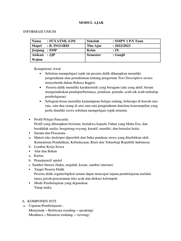 Modul 9 - Procedural Text | PDF | Sains & Matematika