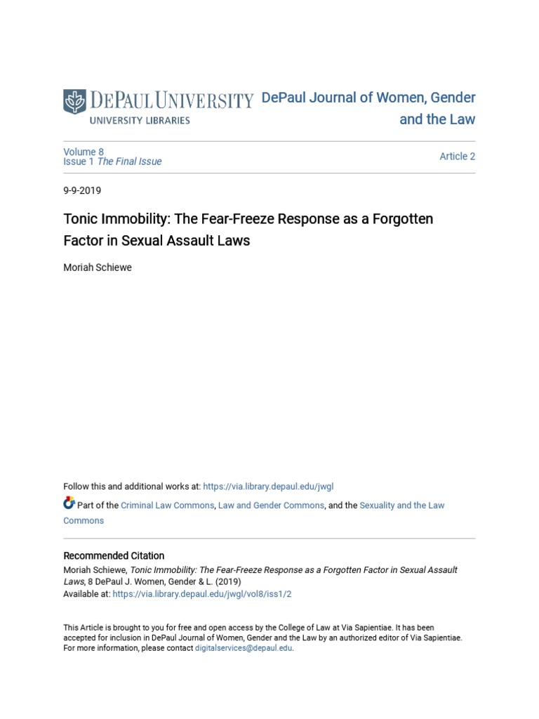 Tonic Immobility - The Fear-Freeze Response As A Forgotten Factor | PDF ...
