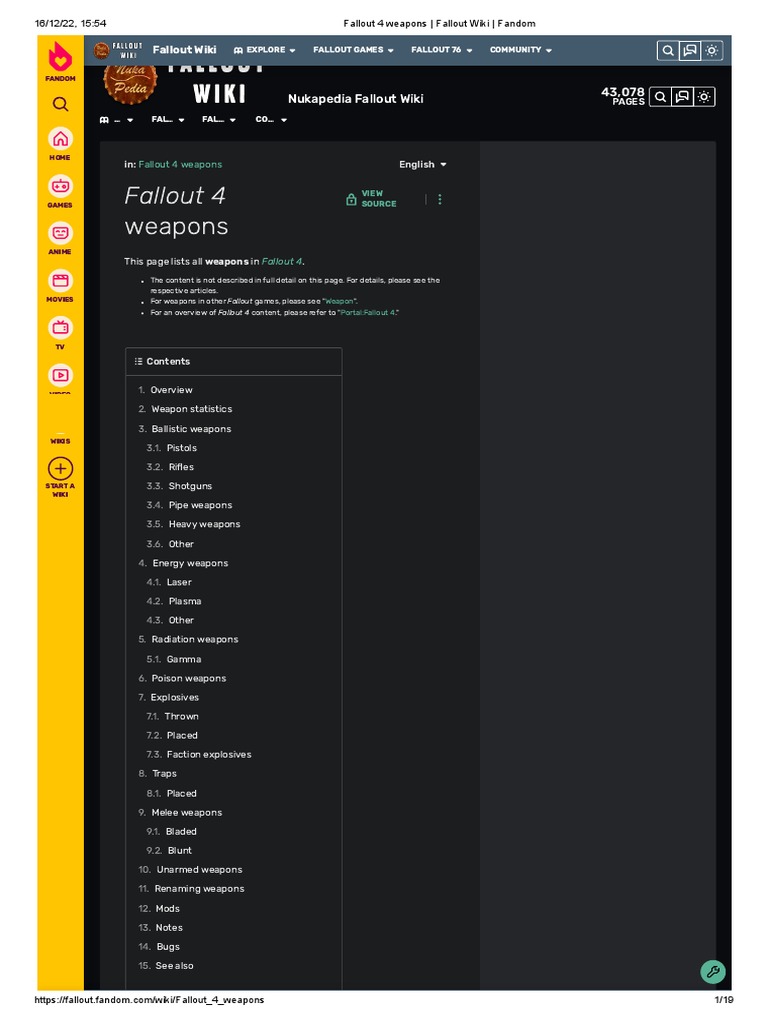 Fallout 4 Weapons - Fallout Wiki - Fandom | PDF | Telescopic Sight | Rifle