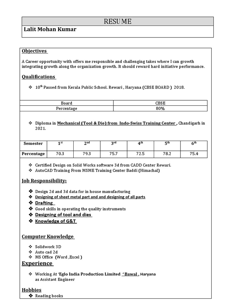 Lalit Mohan Kumar Updated Resume Till August | PDF