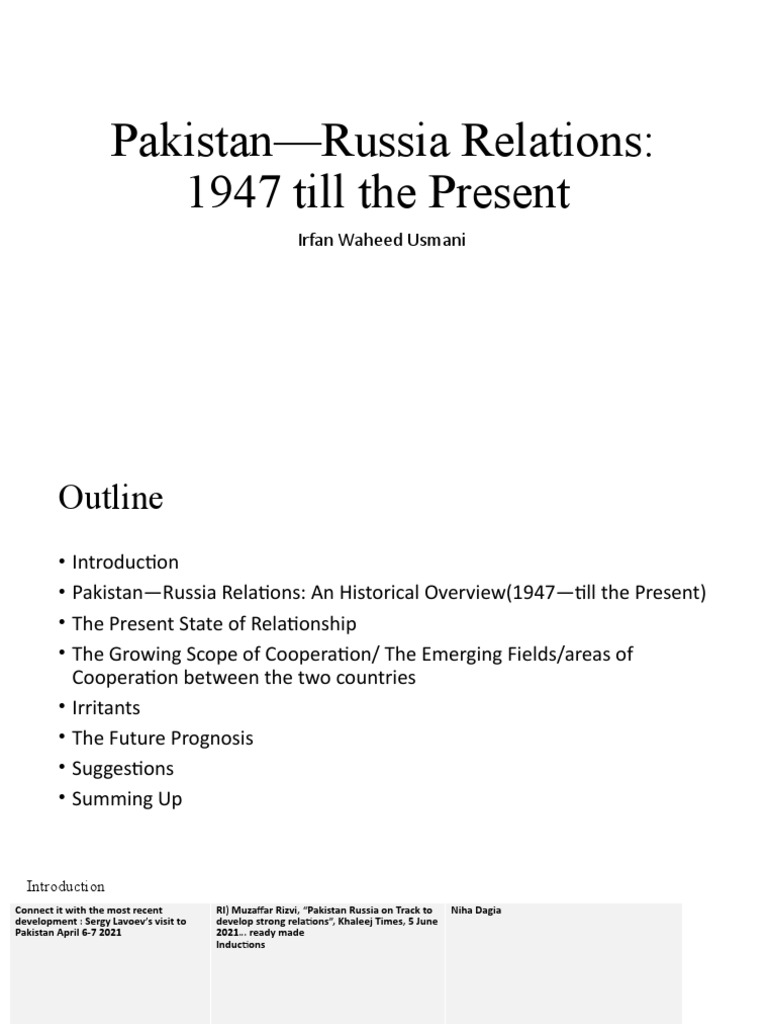 Pakistan-Russia Relations: 1947-Present | PDF | Pakistan | Soviet ...