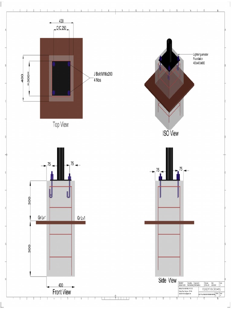 ESE LA Foundation For Ground Mounting Base Plate 300 X 300 | PDF