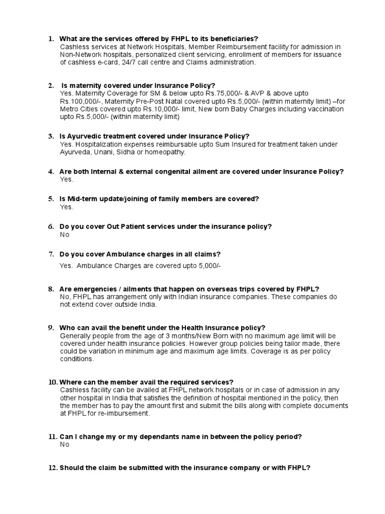 HDFC Claims FAQ | PDF | Hospital | Insurance