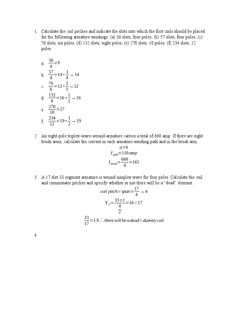 DC Machines Sample Problems | PDF DC Machines Sample Problems | PDF