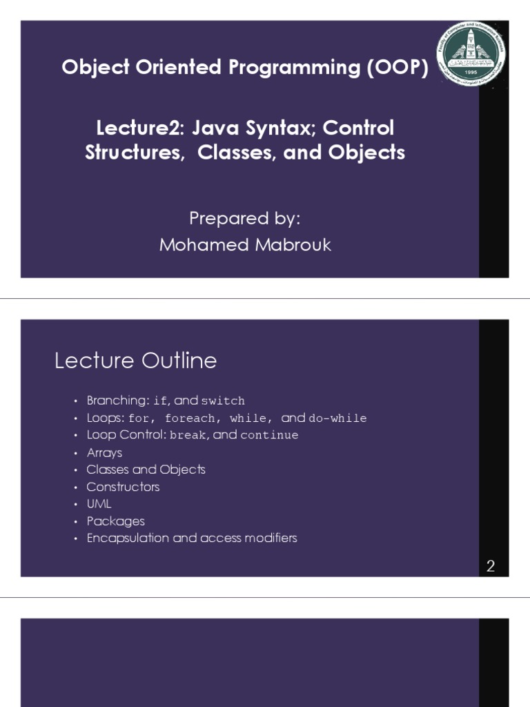 Lecture 2 Pdf Programming Constructor Object Oriented Programming