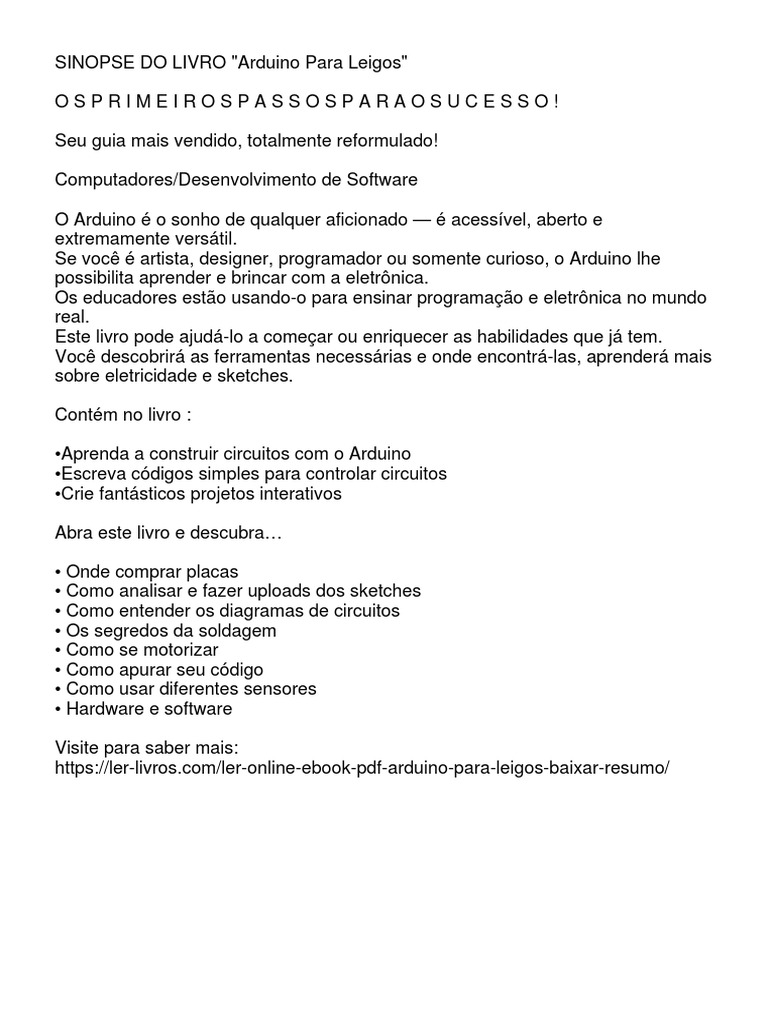 Arduino para Leigos | PDF