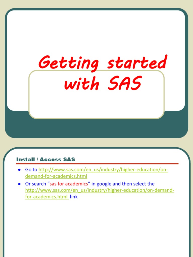 Getting Access To SAS | PDF