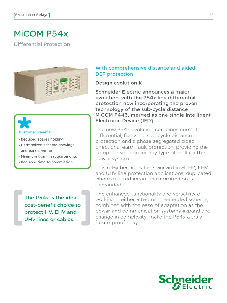 Micom P54X | PDF | Electrical Substation | Relay