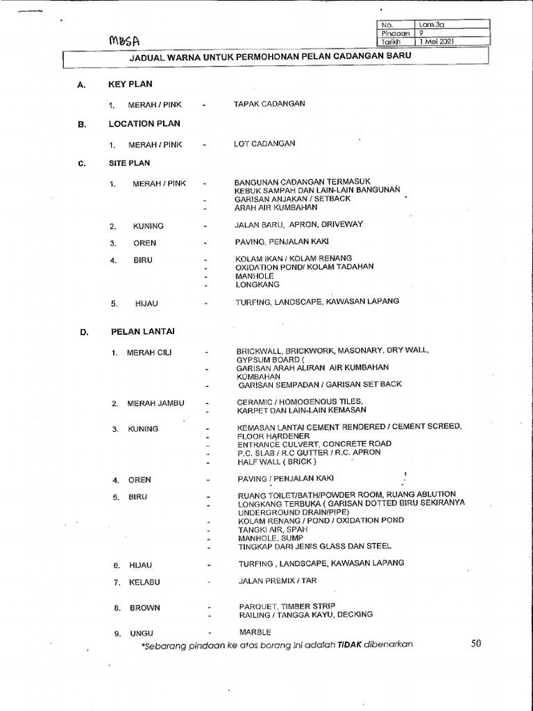 MBSA - Warna Utk Pelan Baru | PDF