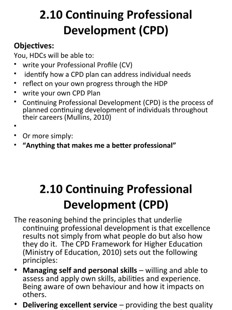 CPD For HDP | Download Free PDF | Teaching Method | Education Theory