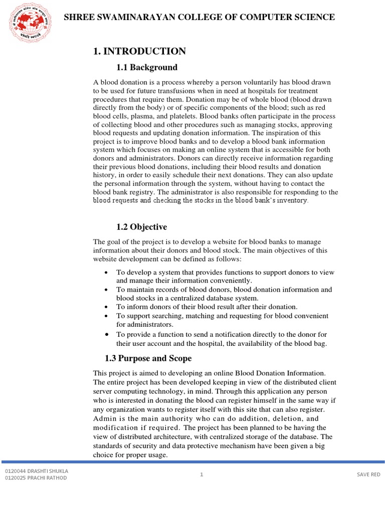 Project Proposal | PDF | Blood Donation | Databases