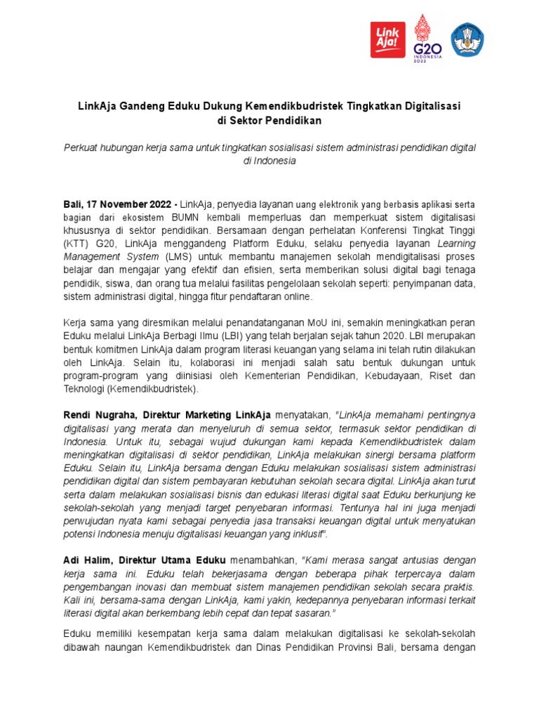 LinkAja Gandeng Eduku Dukung Kemendikbudristek Tingkatkan Digitalisasi ... LinkAja Gandeng Eduku Dukung Kemendikbudristek Tingkatkan Digitalisasi ...