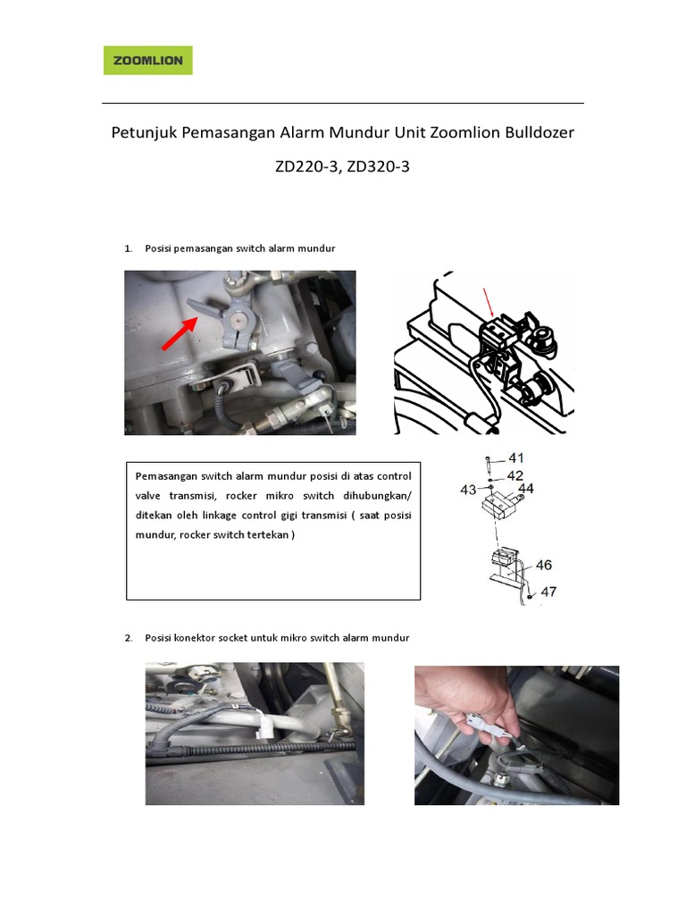 Pemasangan Alarm Mundur Bulldozer Zoomlion | PDF | Teknologi & Rekayasa