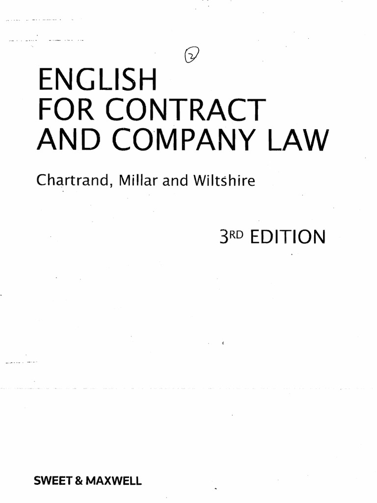 English For Contract and Company Law | PDF