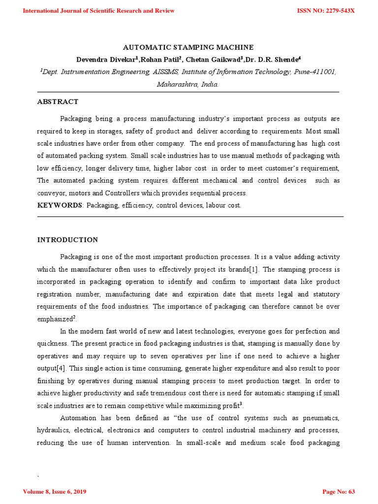 Automated Stamping for Small Industries | PDF | Automation | Machines