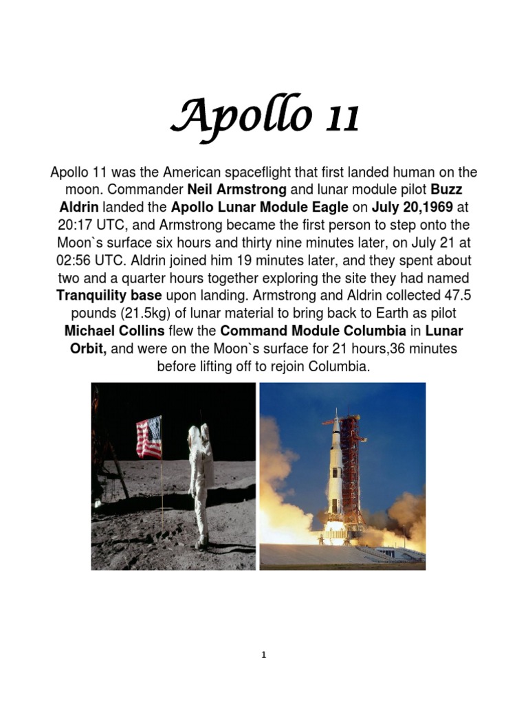 Apollo 11 | PDF | Apollo 11 | Neil Armstrong