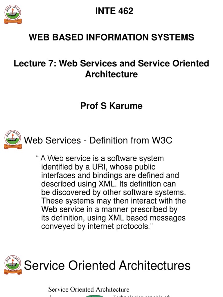 Lecture 7 Webservices Fundamentals For WEB IS | PDF | Soap | Web Service