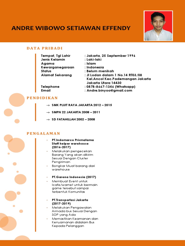 CV Andre Wibowo Setiawan Effendy | PDF