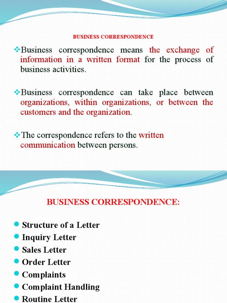 Business Correspondence | PDF | Customer | Mail