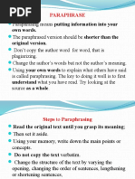 WEEK 3 EAPP Summarizing and Paraphrasing | PDF | Swot Analysis