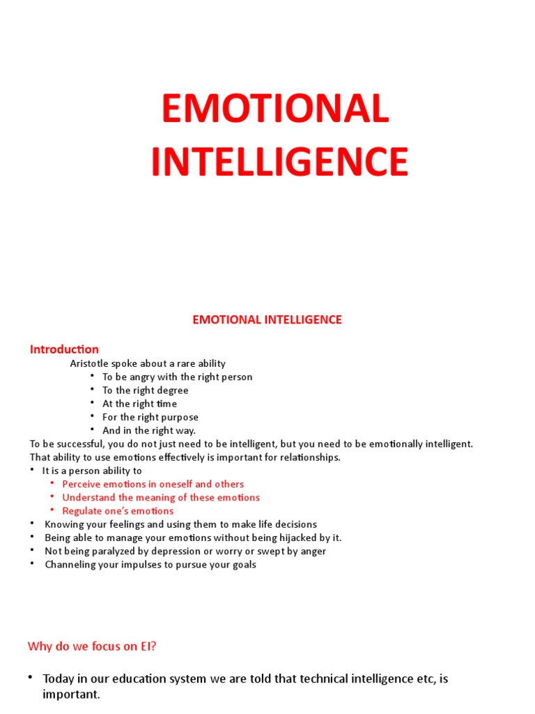 Emotional Intelligence Guide | PDF | Emotional Intelligence | Self Awareness