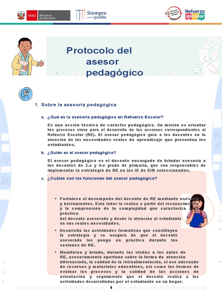 Protocolo del asesor pedagógico | PDF | Multilingüismo | Método de enseñanza