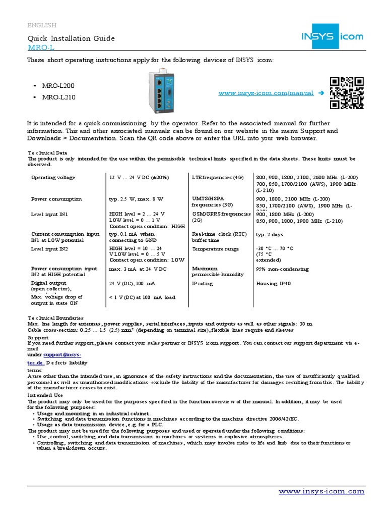 MRO-L Quick Installation Guide | PDF | Ip Address | Computer Network