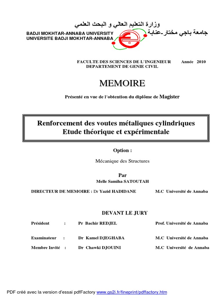 Renforcement des voûtes métalliques | PDF | Flexion (matériau ...