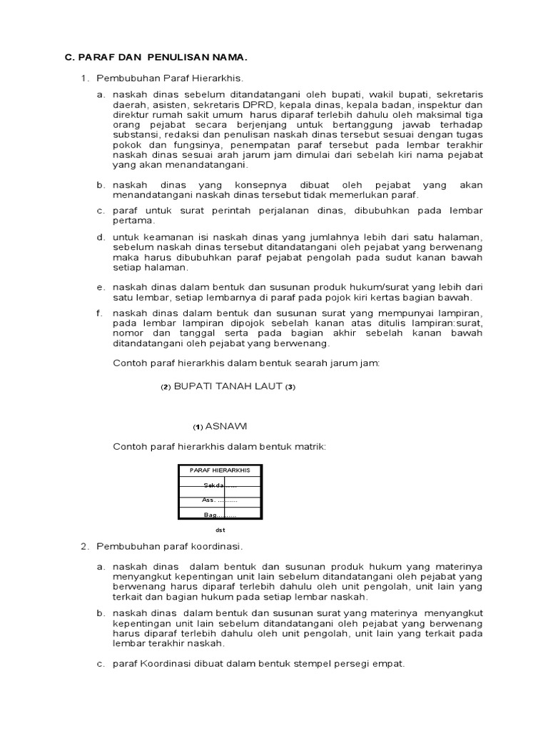 C. Paraf Dan Penulisan Nama. | PDF