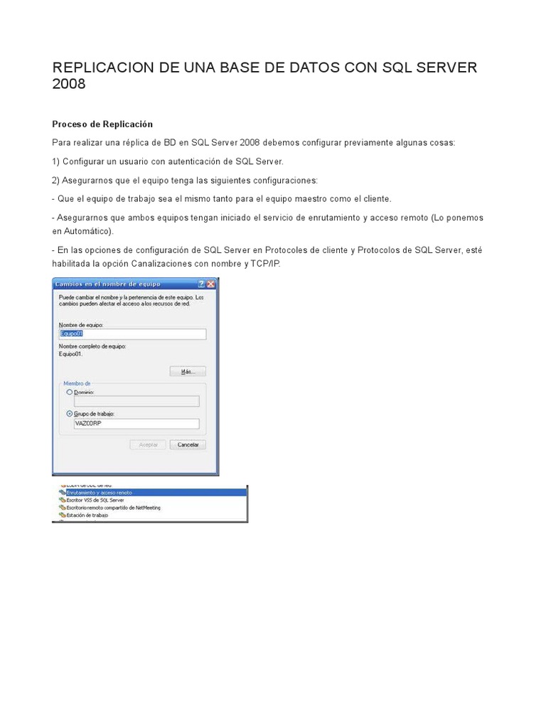 Replicación en SQLServer 2008 | PDF | Servidor SQL de Microsoft ...