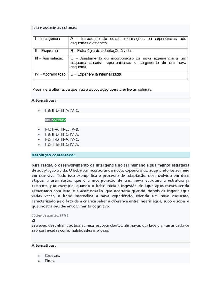 Prova Psicologia Do Desenvolvimento e Da Aprendizagem - Pós-Graduação ...