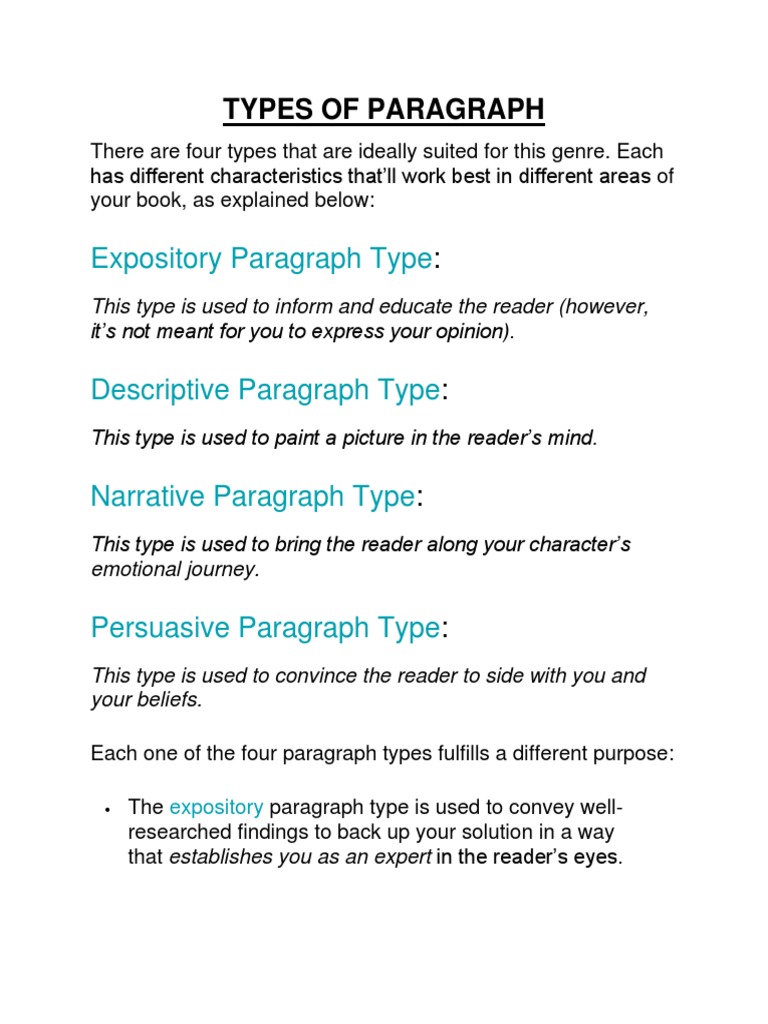 Expository Paragraph Type | PDF