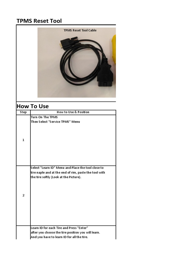 How to Successfully Reset a TPMS System Using a TPMS Reset Tool | PDF