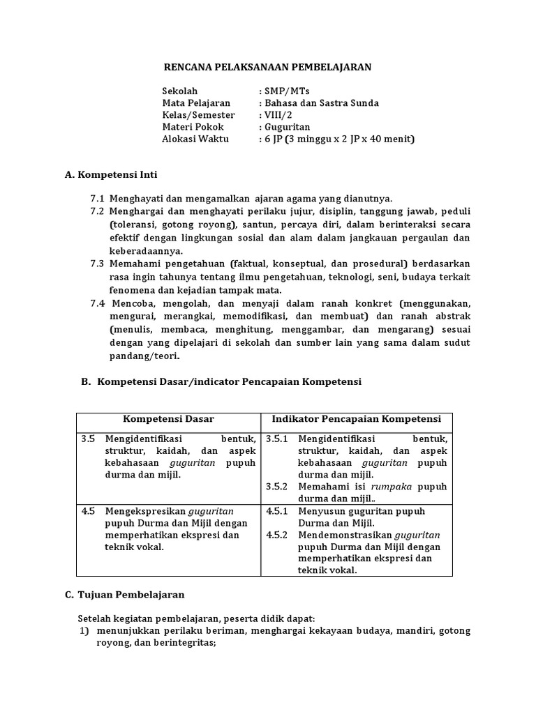 RPP Guguritan | PDF