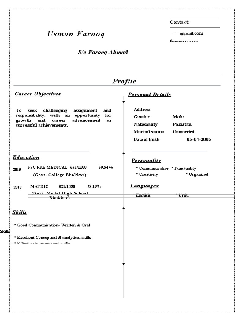 Usman Farooq Cv Pdf