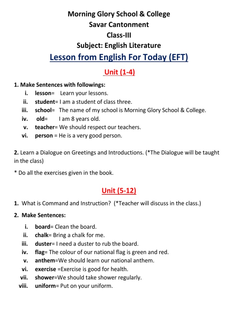 English Literature Reading Materialas (January To March-2021) Class ...