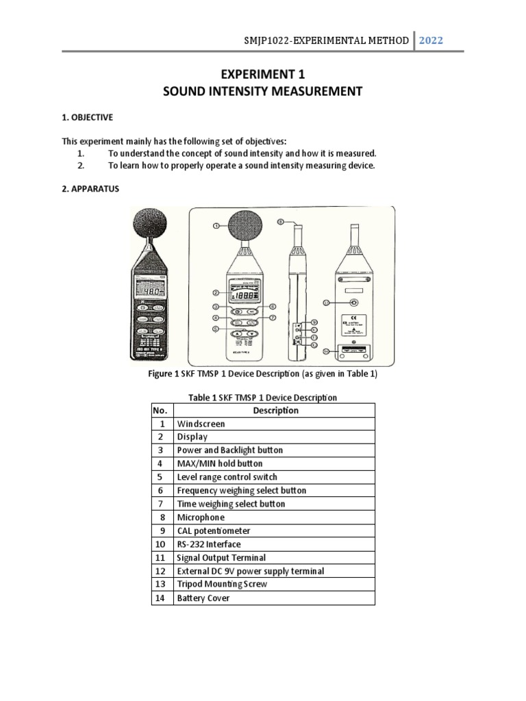 Sound Intensity Experiment Guide | PDF | Amplitude | Decibel