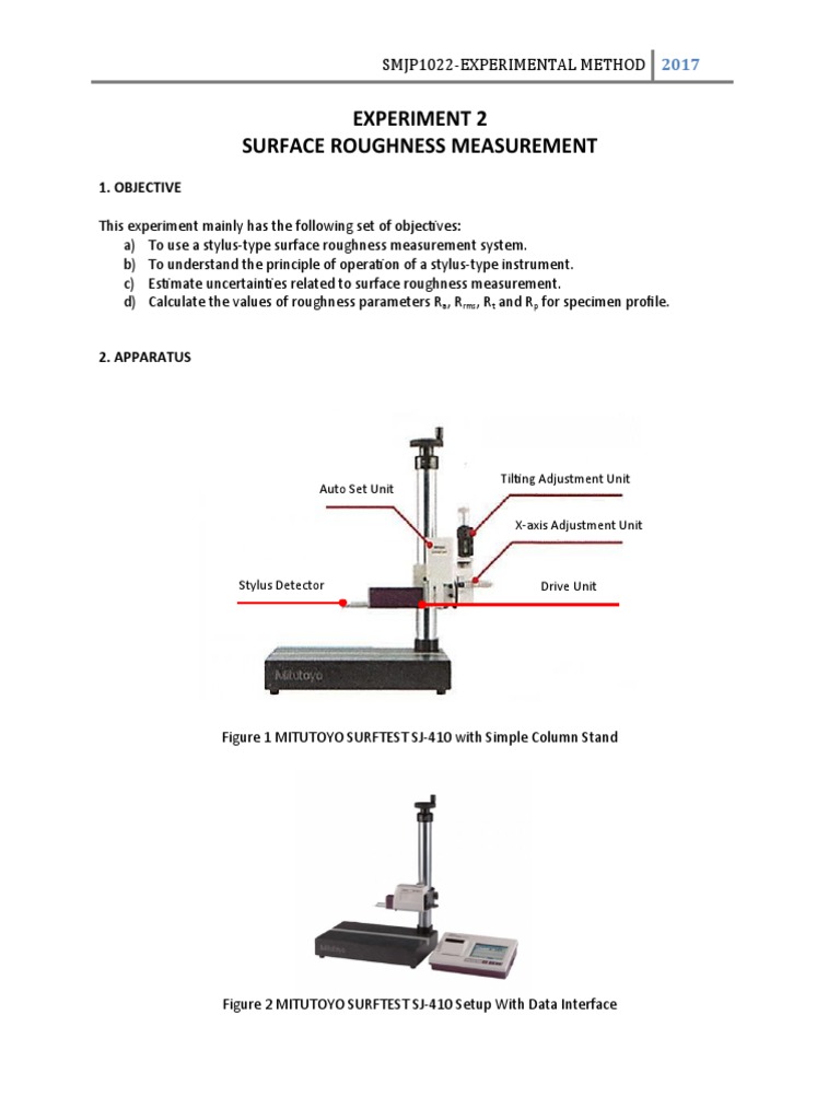 EXP2-SURFACE ROUGHNESS MEASUREMENT-non Guided | PDF | Surface Roughness ... EXP2-SURFACE ROUGHNESS MEASUREMENT-non Guided | PDF | Surface Roughness ...