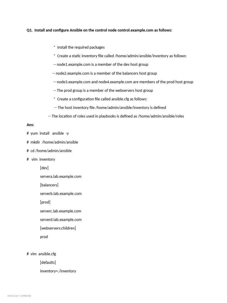 Ansible Exam V 2.7 | PDF | Networking | Internet & Web