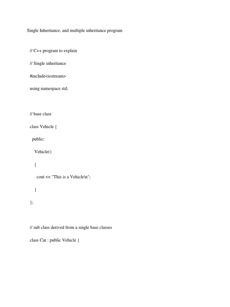 Single Multiple Multilevel Hybrid Hirarchical Inheritance Programs Pdf Inheritance Object