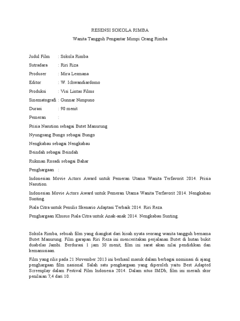 Resensi Sokola Rimba | PDF