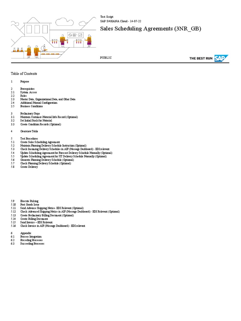 Sales Scheduling Agreements (3NR - GB) - Test Script | PDF | Electronic ...