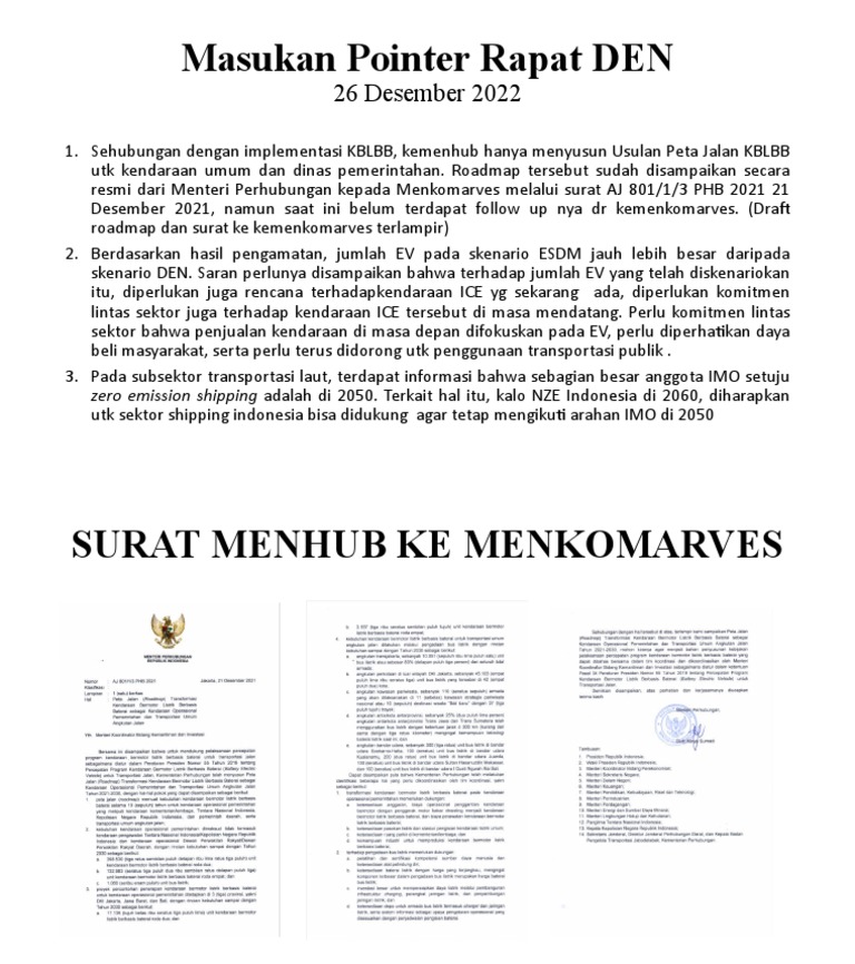 Masukan Pointer Rapat DEN | PDF